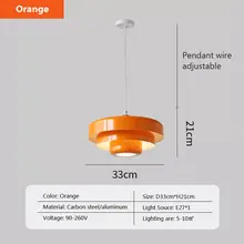Nordic Pendant Light Vintage Orange Home Decoration Hanging Lamp ...