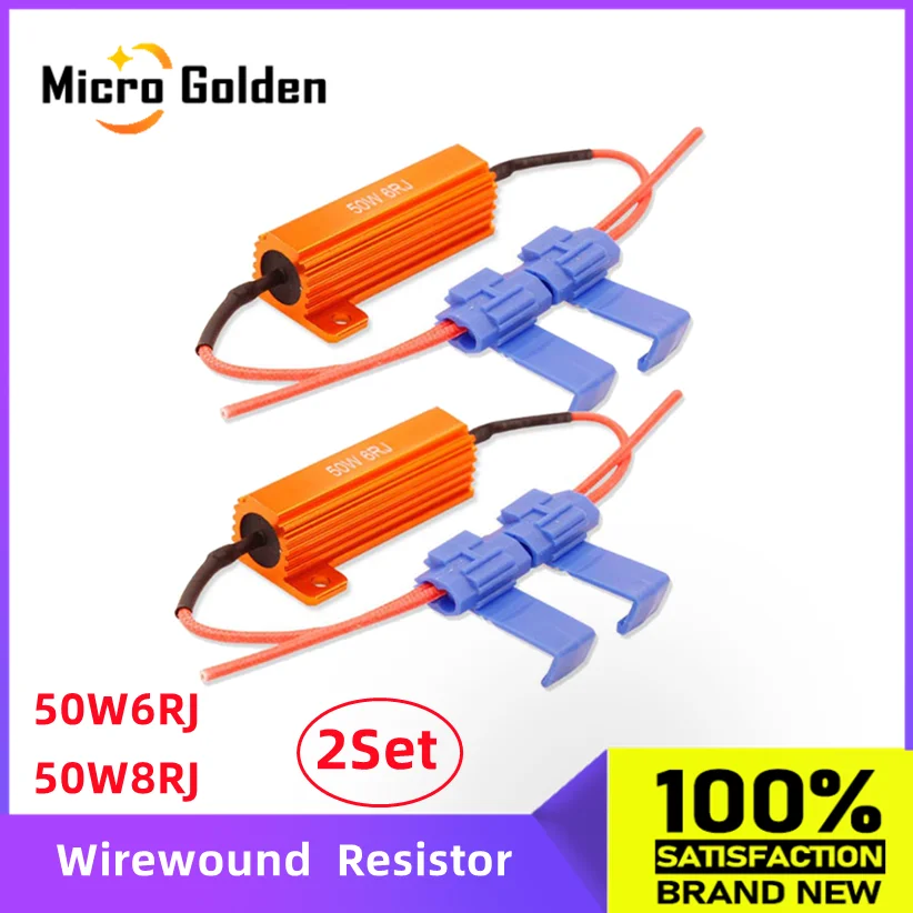 Powerful 50W Car Turn Signal Resistors, 2Pcs 6Rj 8Ω Wirewound Aluminum ...