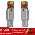 AMPCOM RJ45 Toolless Connector CAT6A CAT6 UTP Field Modular Plug Tool free Reusable Termination ...