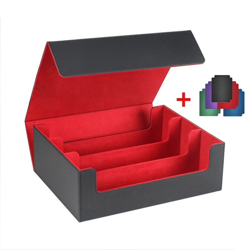 Storage Box For 1800+ Trading Cards PU Leather Commander Card Deck Case ...
