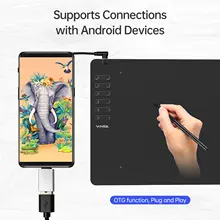 Vinsa T906 Drawing Tablet, Battery-Free Stylus, 8 Pen Nibs, 8192 ...