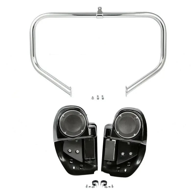 Vented Harley Touring Crash Bar Speaker Pod, 6.5" Cover, 2014-2023 Models.