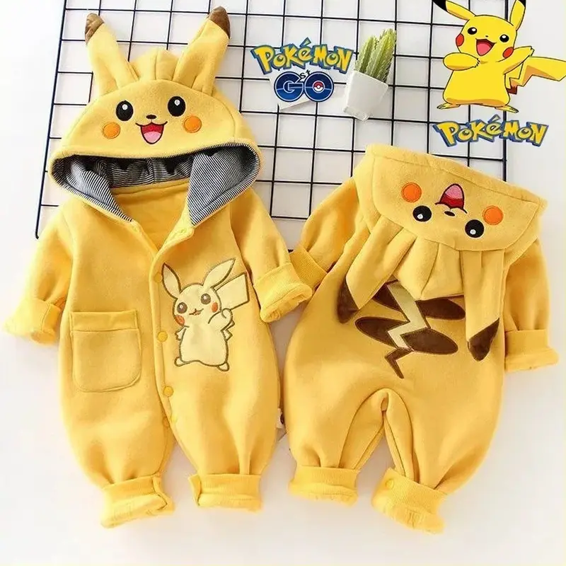 Warm Pikachu Onesie For Babies, Perfect Winter Attire.