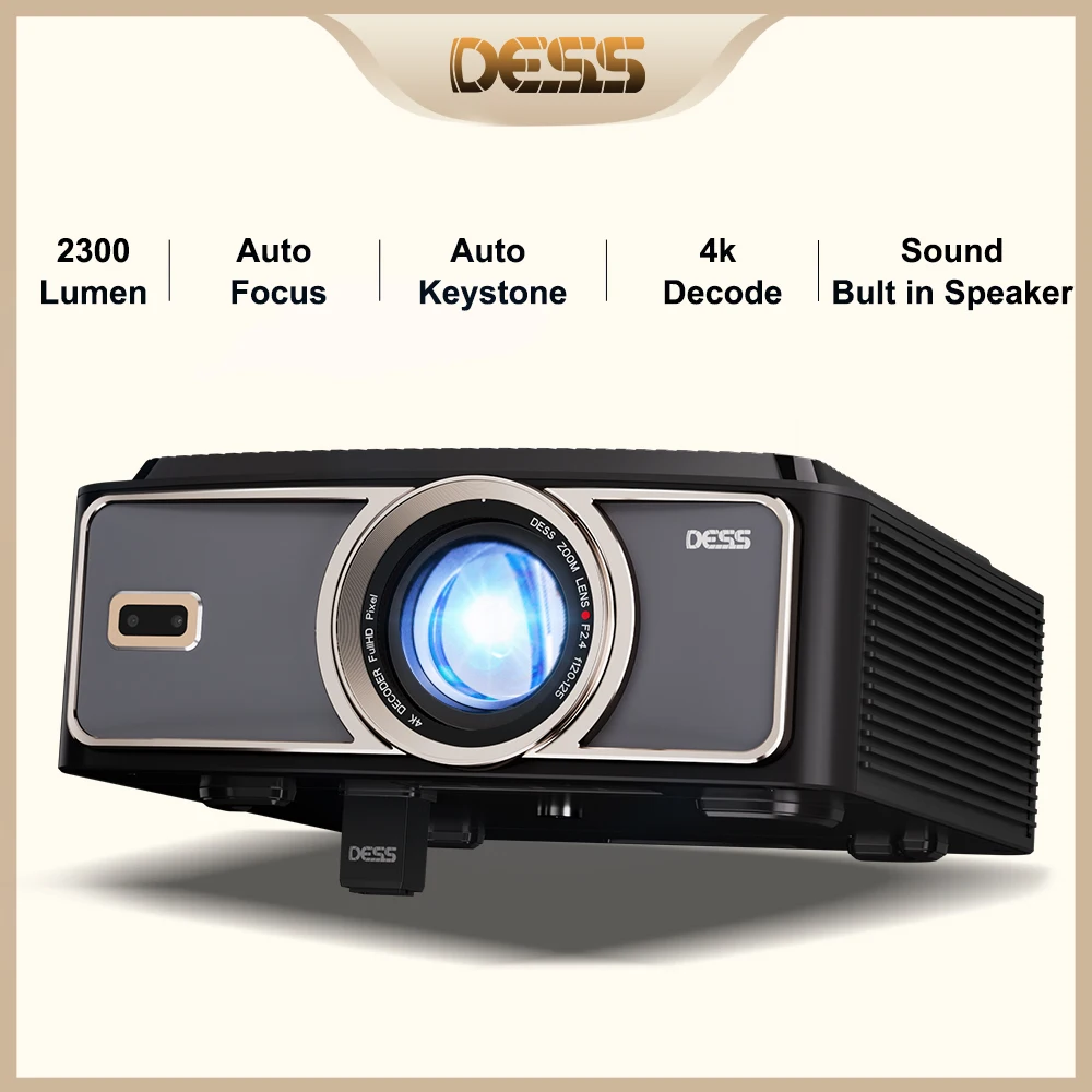 Preisvergleich für DESS 2025 Neuer 4K-HD-Projektor mit 3D-Effekt, 2300 ...