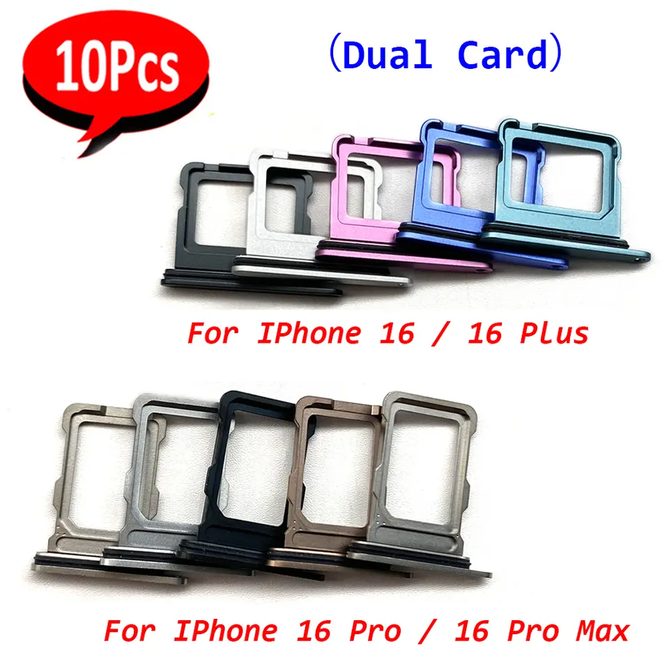 10Pc New Sim Card Tray Replacement For Iphone 16/Plus/Pro Max (Dual Card)