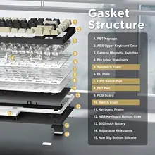 Black Yunzii Rt80 8K Rapid Trigger Wireless Gaming Keyboard, Adjustable ...