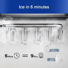 Stainless steels Ice maker, Self-cleaning 14 kg of ice in 24 hours, 9 ...