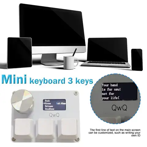 SayoDevice OSU O3C Rapid Trigger Hall Switches Keyboard 3 Key With Knob ...