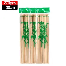 270/90PCS Disposable Food Sticks Bamboo Skewer Stick Wood Long Thick ...