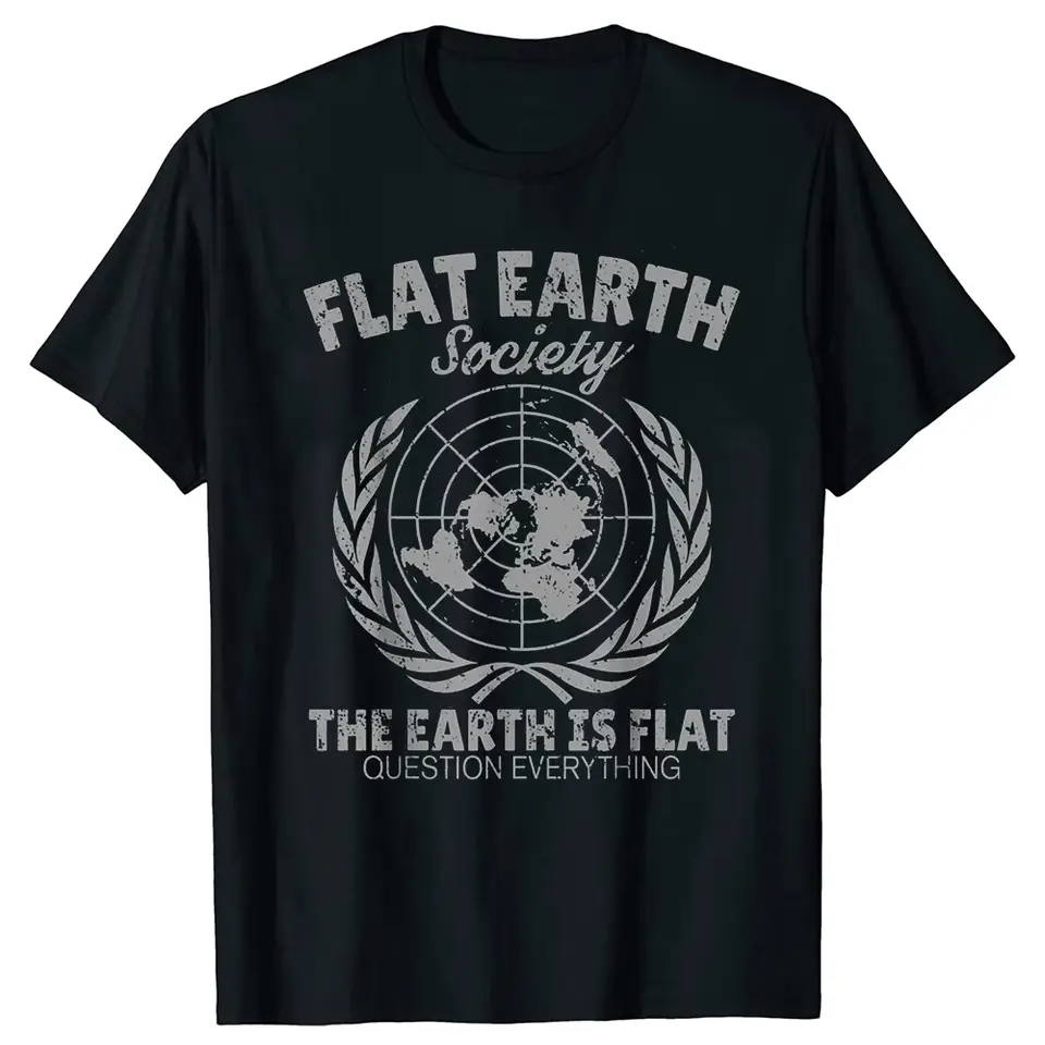 Funny Flat Earth T-Shirt | Mens Summer Cotton Graphic Shirt