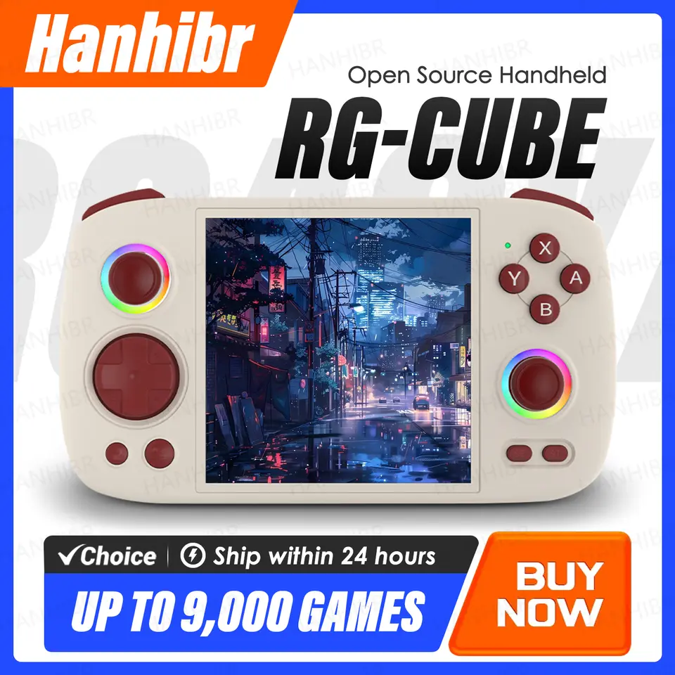Anbernic Rg Cube 3.95" Ips Touch Android13 Rgb Lighting Handheld Game ...