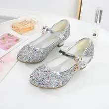 Royal Purple High Heels For Princesses | Ulknn Kids' Wedding Leather Shoes