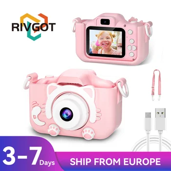 Cute Cat Children Cameras With Silicone Cases Dual Cameras Kids ...