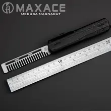 Damascus Steel Medusa Knife, Aluminum Handle, Folding Tool, Unique Design