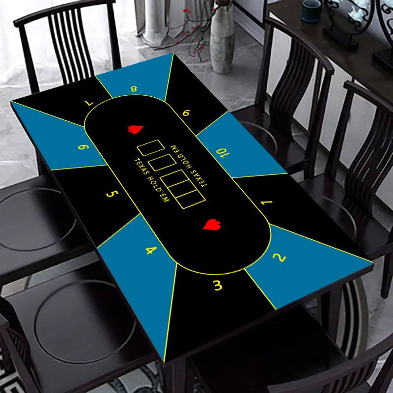 Customized Texas Hold'em Poker Mat Baccarat Blackjack Suede Rubber ...