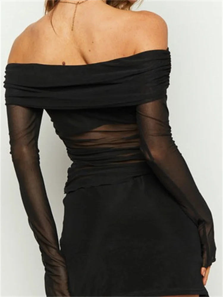 CHRONSTYLE Mesh Sheer See Through T-shirts Crop Tops Summer Party ...