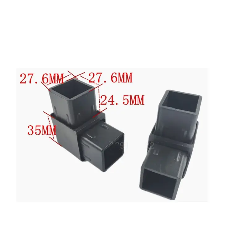 Black Square Tube Corner Elbow Connector, 8Pcs, Perfect For Furniture Diy!
