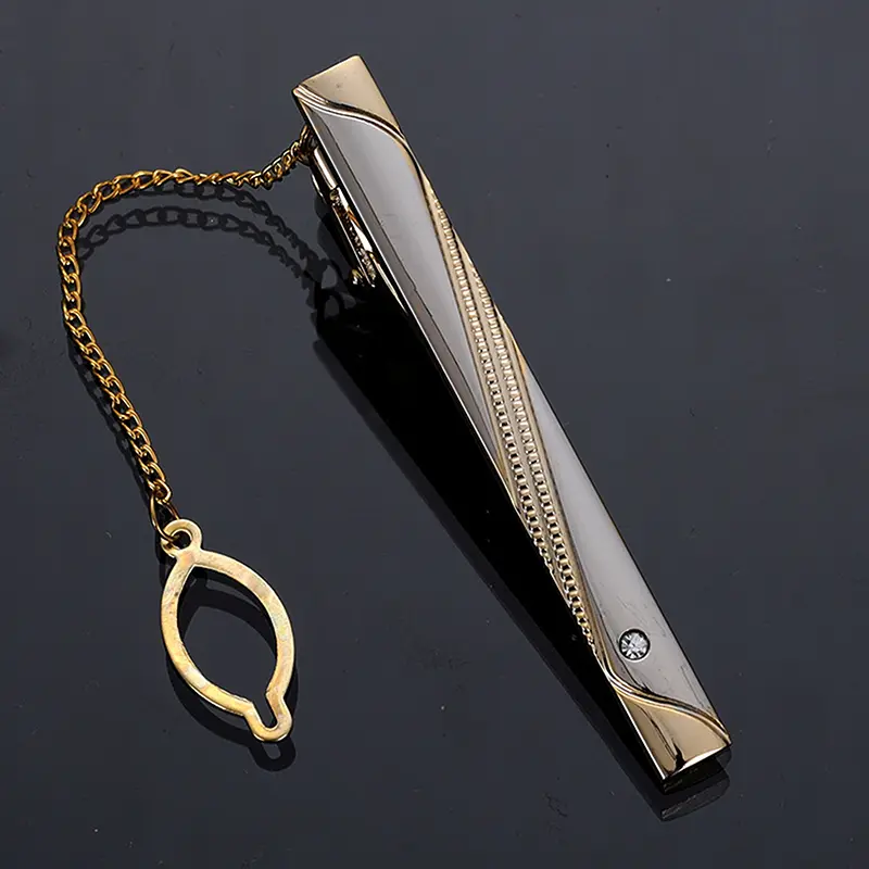 Gold/Silver Men'S Metal Necktie Buckle Tie Bar Jewelry Wedding Gift