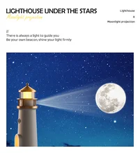Moon Projection Lighthouse Night Lights Motion Sensor Dimmable Timing ...