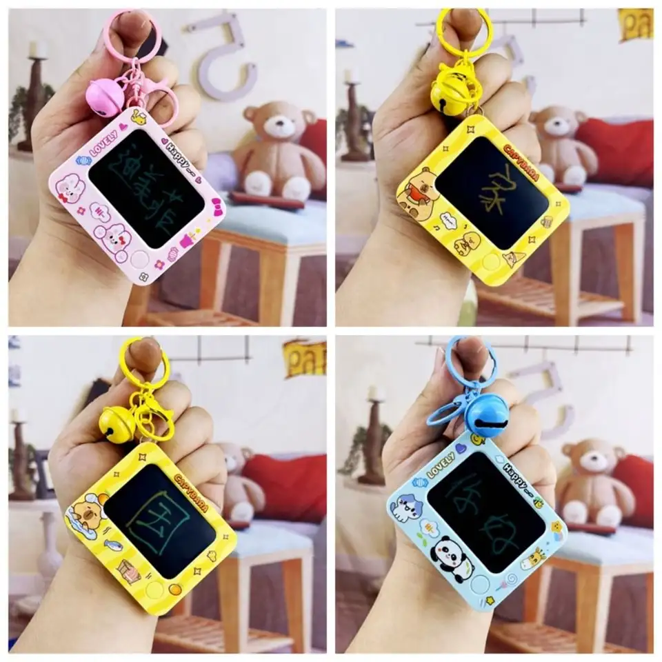 Creative Mini Drawing Board Keychain For Kids, Capybara Bear Panda ...