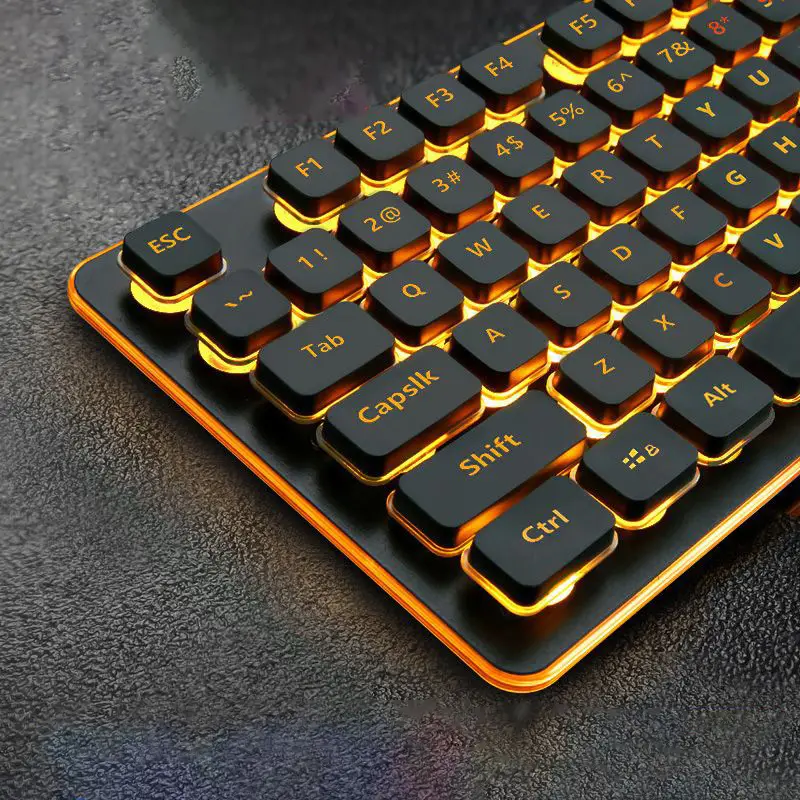 Silent Mechanical Gaming Keyboard, Colorful Backlit, Perfect For Pcs ...