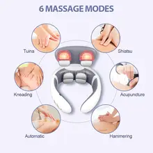 Wireless Tens Back Massager Heats And Relieves Neck And Shoulder Pain.