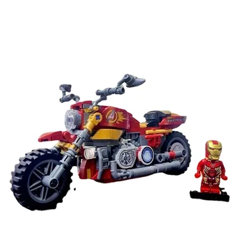 Marvel Spider-Man Iron Man DIY Motorcycle Assembly Toy, Compatible with ...