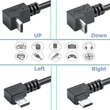 90-Degree Angled Micro Usb To Usb Cable, 0.5M-1M, Fast Charge & Data ...