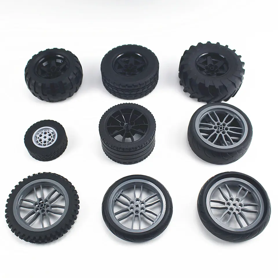 Technical Tire Wheel Diy Brick For Car Truck Building, Compatible With ...