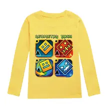 Game Geometry Dash T Shirt Kids Pure Cotton T-shirt Little Girls Long ...