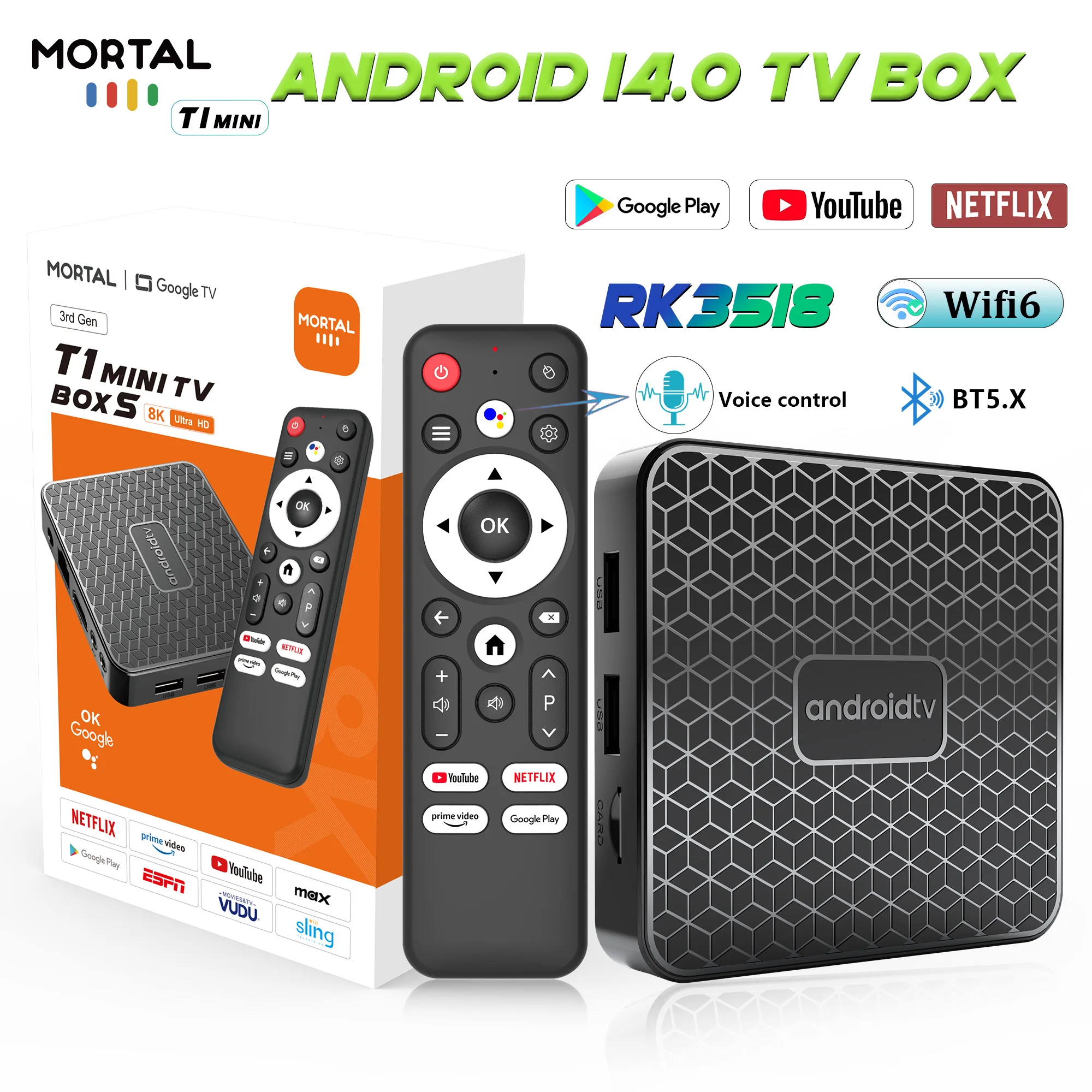 Preisvergleich für Mortal T1Mini Android 14 TV-Box mit Netflix 4K Ultra ...
