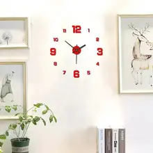Creative Frameless DIY Wall Clock Wall Decal Home Silent Clock Living ...