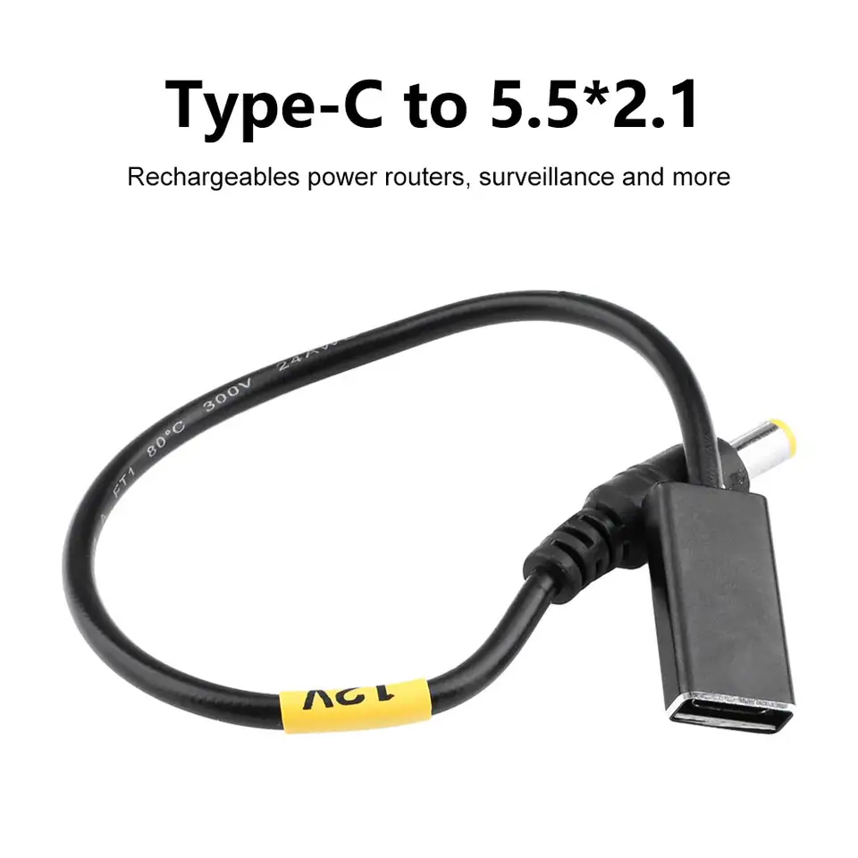 2Pcs 5V-12V Usb Type-C Fast Charging Step-Up Converter Data Cables