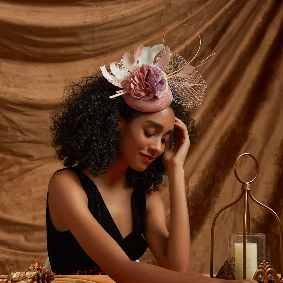 Fancy Tea Party Fascinator Hat Derby Hat for Party Wedding Women Flower ...
