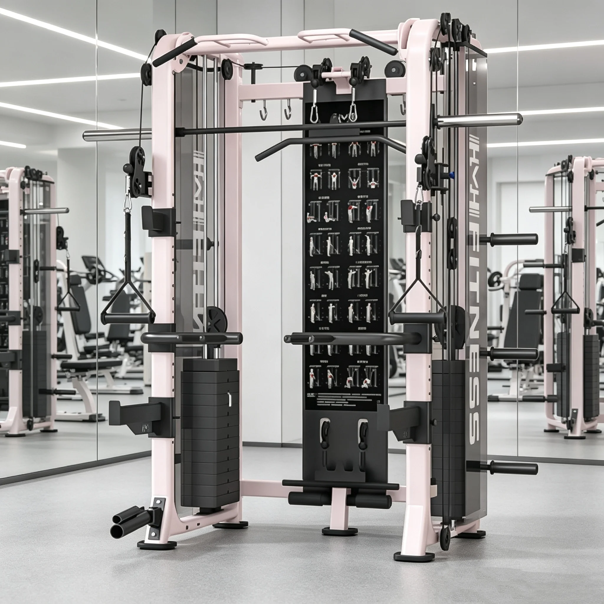 Commercial Smith Machine Functional Trainer Combo All-in-One Power Rack ...