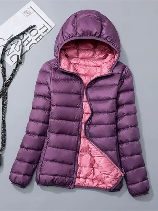 0-10℃ Women Light Weight Winter Jackets 2024 New Autumn Hooded ...