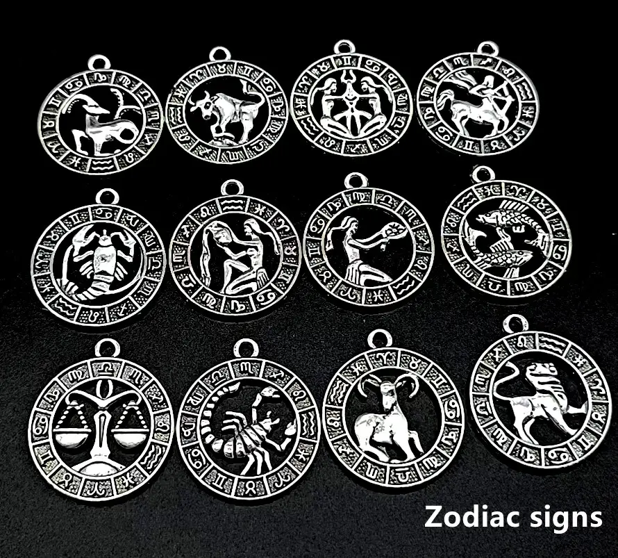 Shimmering Silver Zodiac Charms For Your Handmade Astrology Jewelry ...