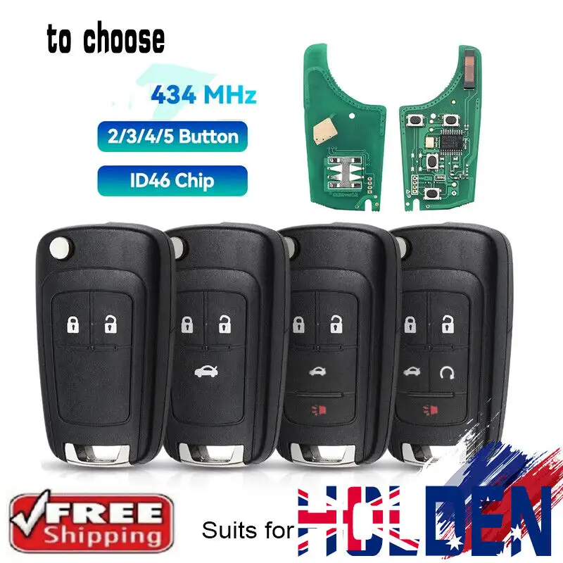 Flip Remote Key For Holden Commodore, 315Mhz/433Mhz, 2013-2017