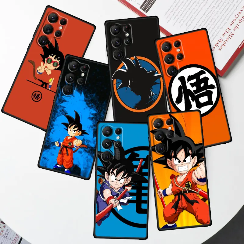 Black D-Dragon Ball Z Son Goku Case For Samsung Galaxy S24-S10E 5Gphones