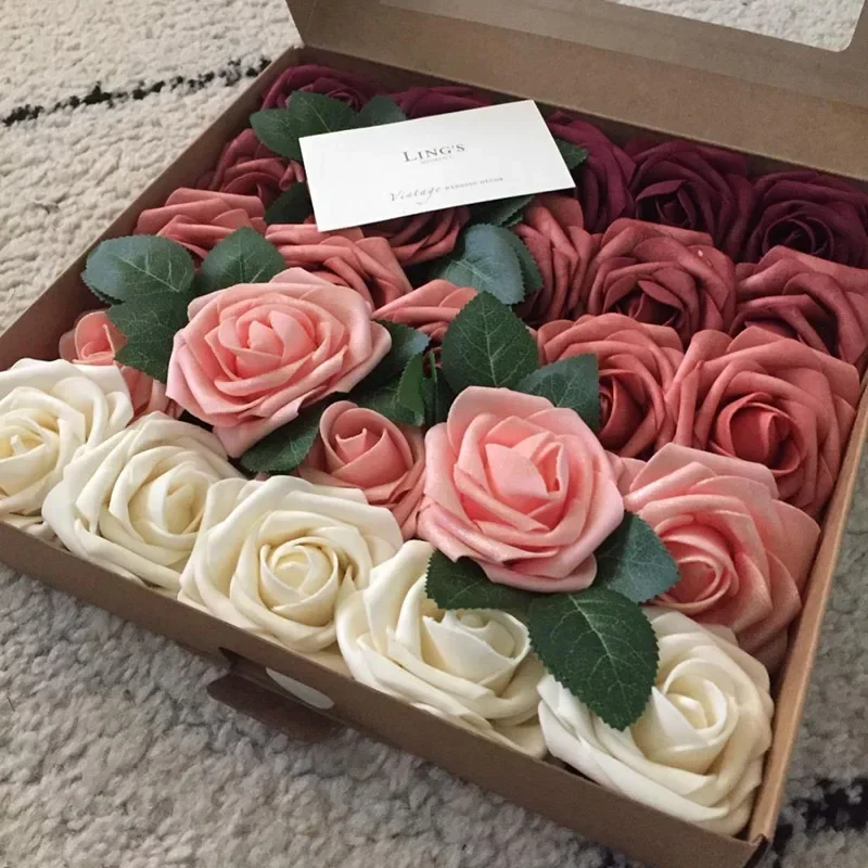 Elegant Rose Fake Flowers For Weddings & Parties, 100Pcs Bundle ...