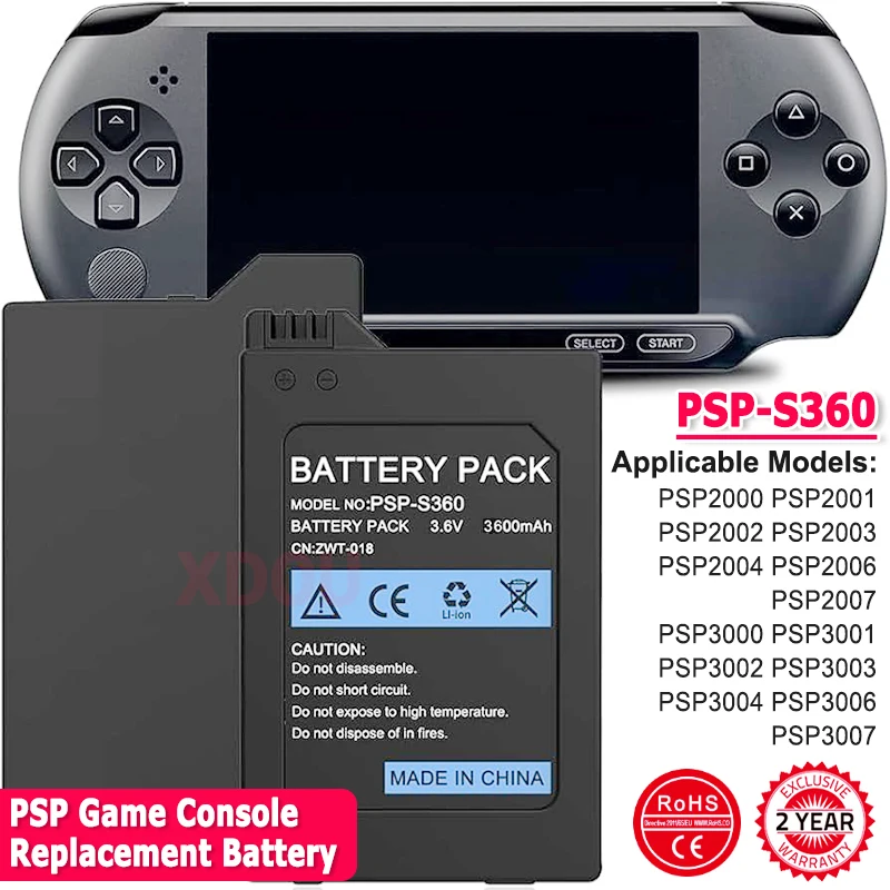 3.6V Built-in 3600mAh Battery for Sony PS Lite PSP 2th PSP-3000 PSP ...