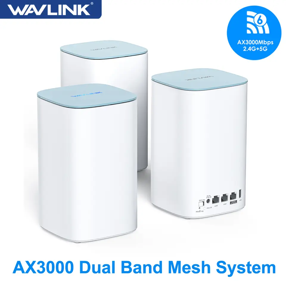 Wavlink Ax3000 Wifi6 Mesh Router, Dual-Band, Mu-Mimo, App Control, Whole Home Coverage.