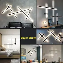 Modern LED Line Wall Lamps for Background Wall Bedroom Living Room ...