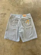 Y2K Street Fashion New Loose Big Boy Shorts Wing Pattern Printing men's ...