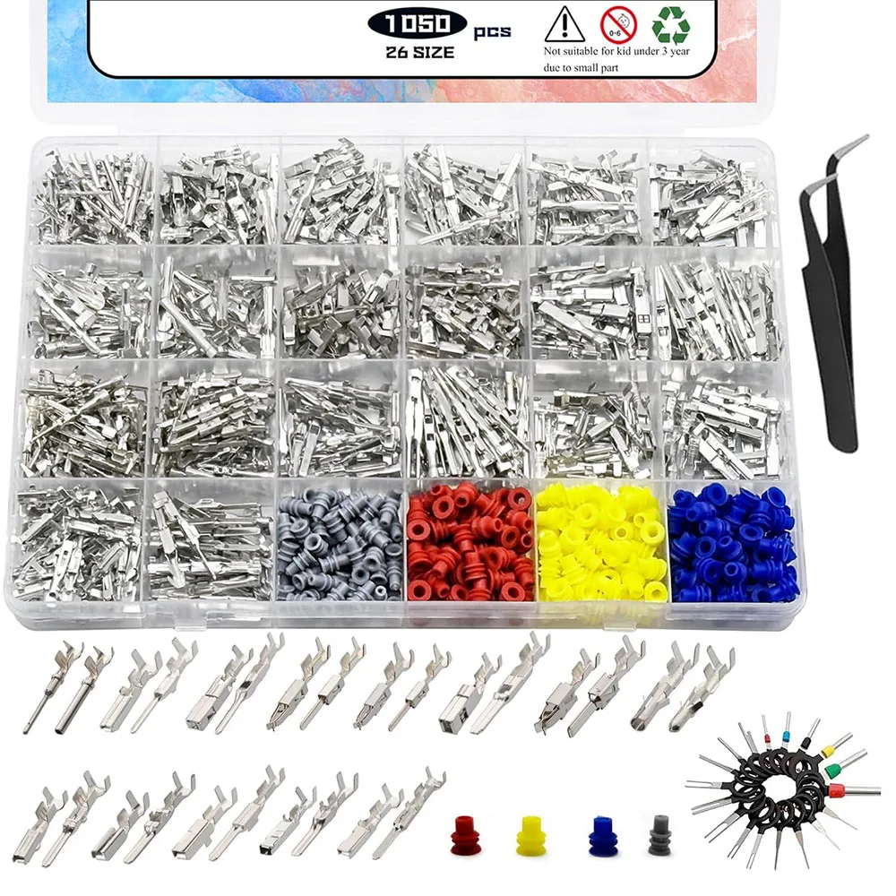 1050Pcs-26Typ Auto Elektrische Stecker Pins, 1/1,5/1,8/2,2/2,8/3,5mm ...