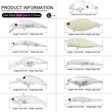 FREE FISHER Fishing Baits Unpainted Blank Hard Lures DIY Crankbaits ...