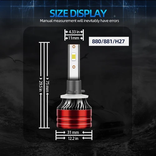 Bombillas Led Para Faros Delanteros De Coche Roadsun 2X 880
