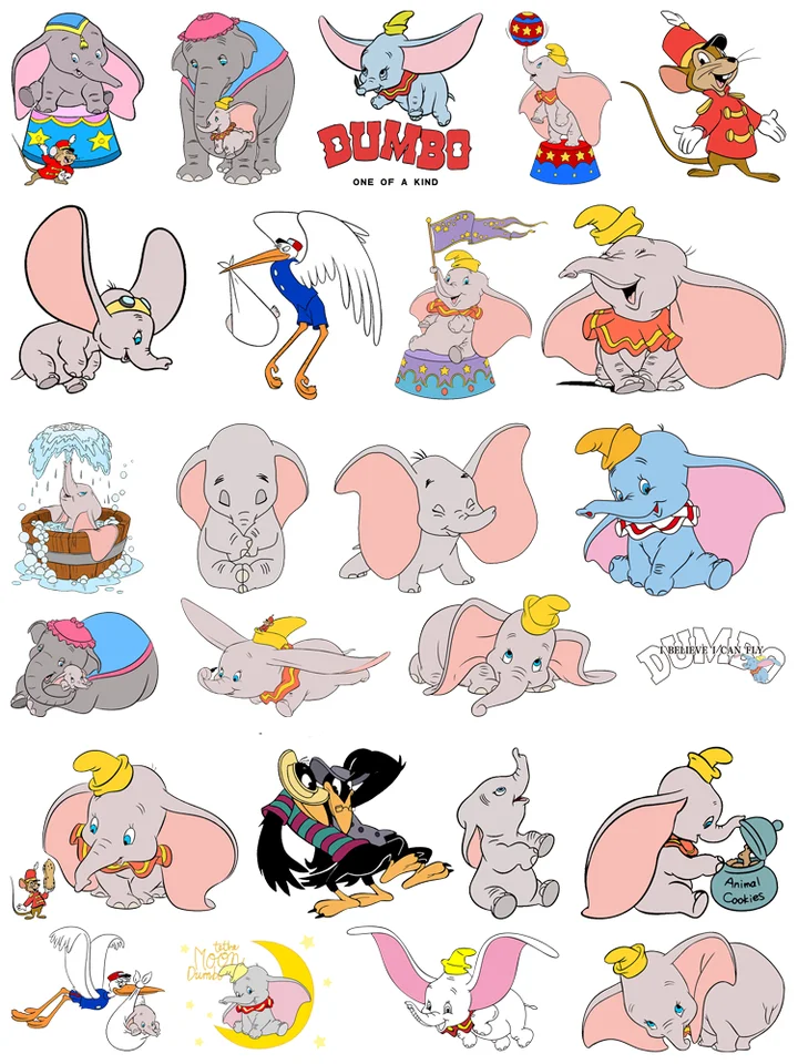 Disney Dumbo Iron-On Patches, Diy Kids' Clothing Decor, Custom Sticker Fun!