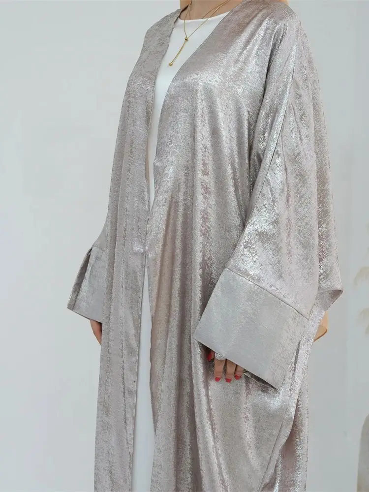 Ramadan Eid Shiny Batwing Satin Open Kimono Abaya Dubai Luxury 2024 Muslim Abayas For Women ...