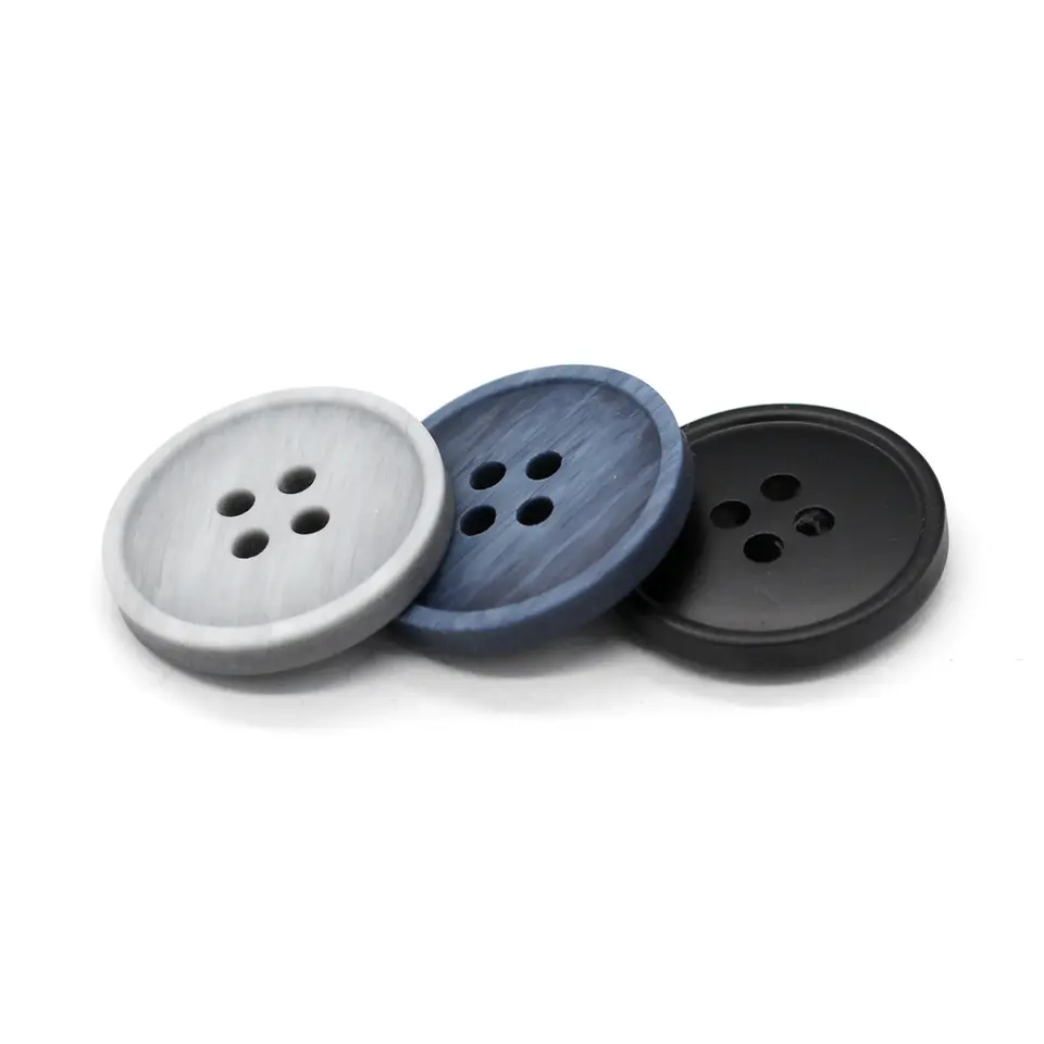 EQUBO 10Pcs 15/20mm Round Black Blue Grey Resin Buttons for Clothing ...